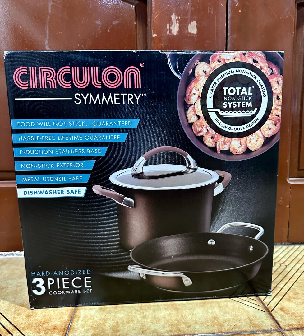 Circulon Symmetry 3 Piece Cookware Set, TV & Home Appliances, Kitchen ...
