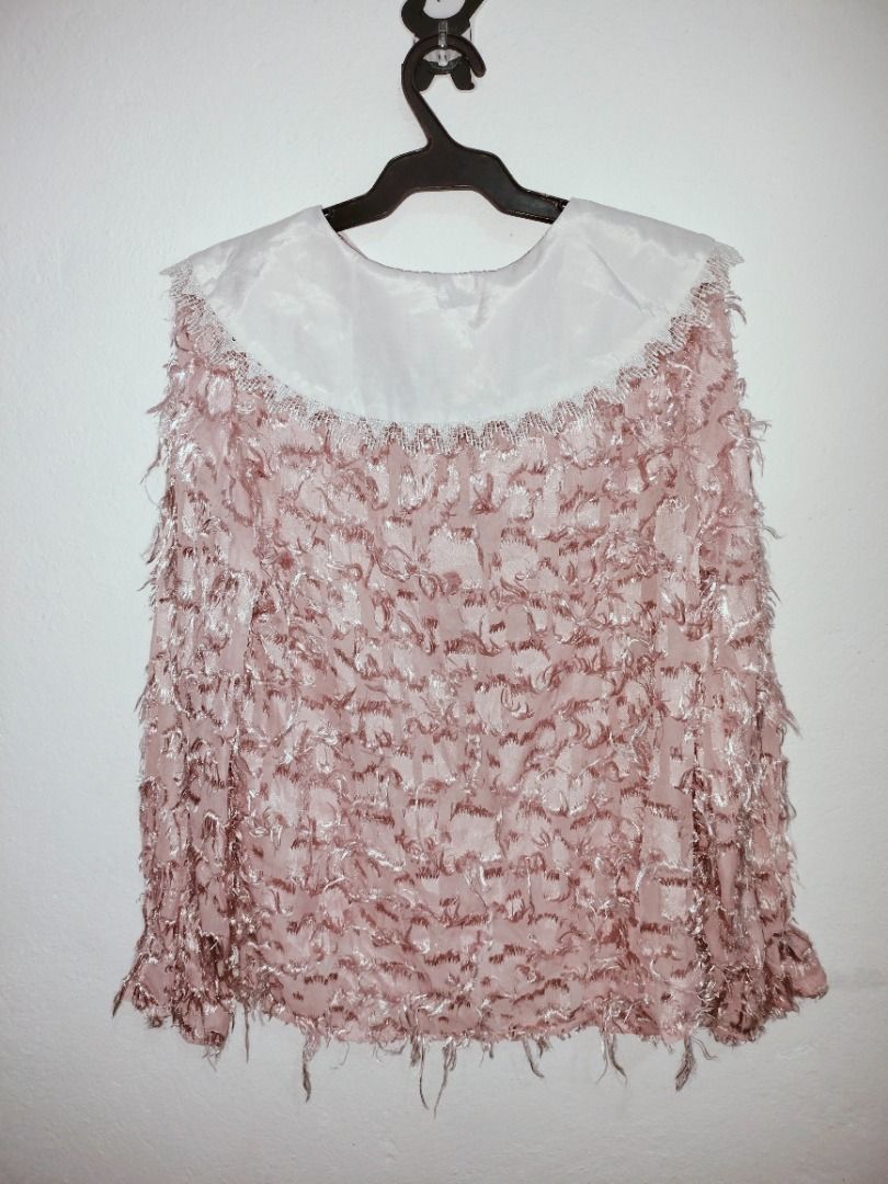 Corporate Attire Pink Inner Blouse Fluffy S to M Blush Beauty, Women's ...