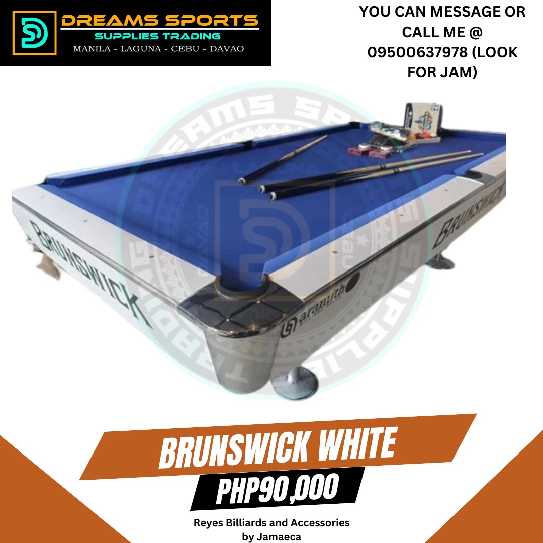 FOR SALE BRUNSWICK WHITE BILLIARD TABLE, Sports Equipment, Sports ...