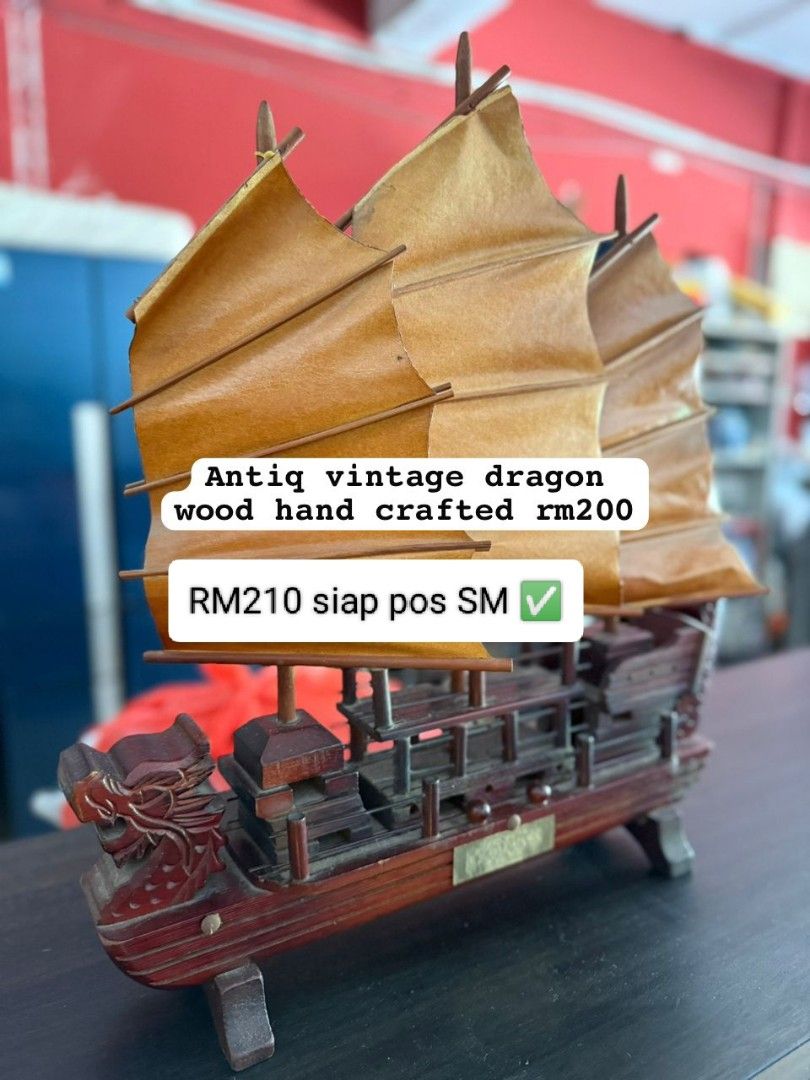 Free POS sm‼️Antique dragon wood hand crafted 45cm, Hobbies & Toys ...