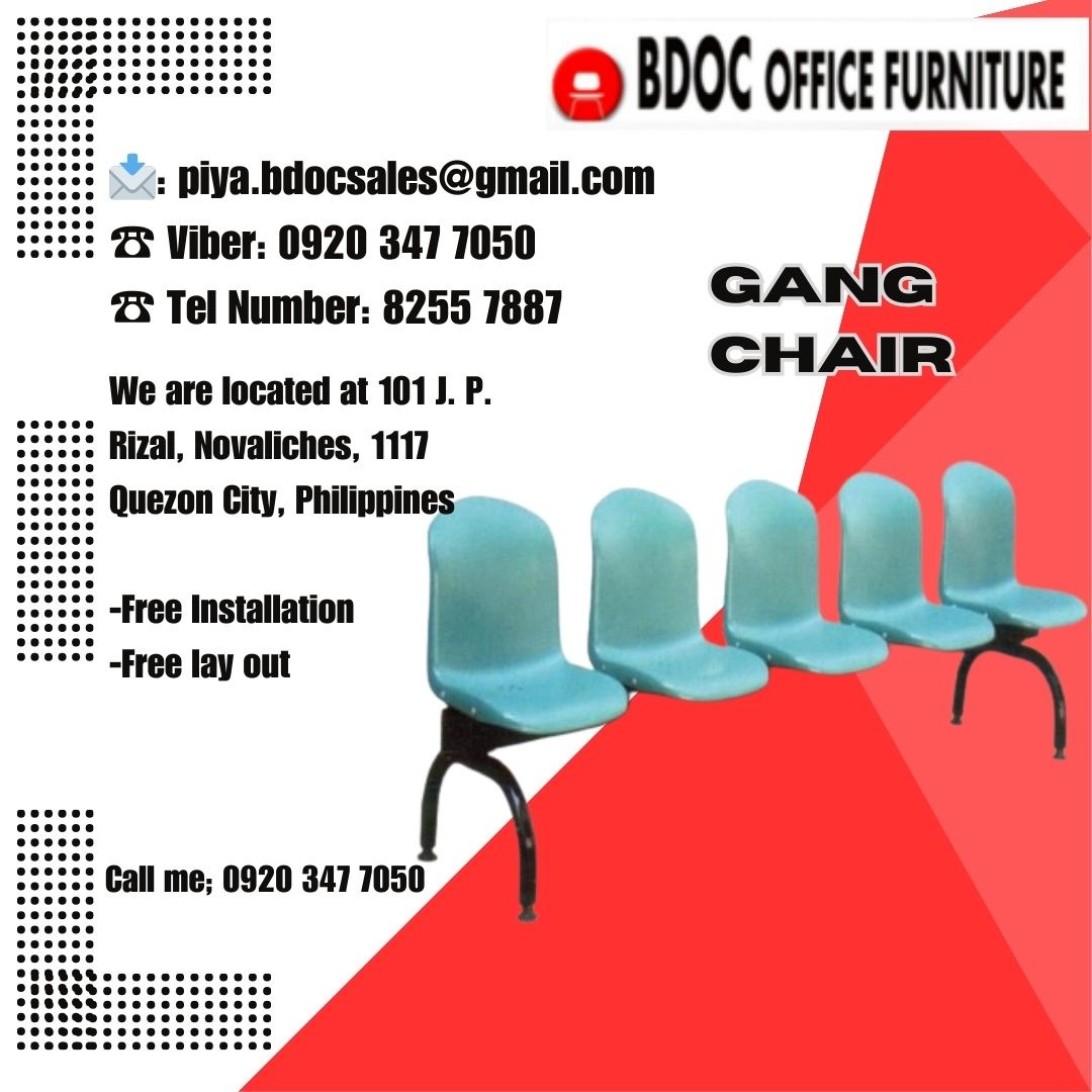 GANG CHAIR / OFFICE FURNITURE / OFFICE PARTITION, Furniture & Home ...