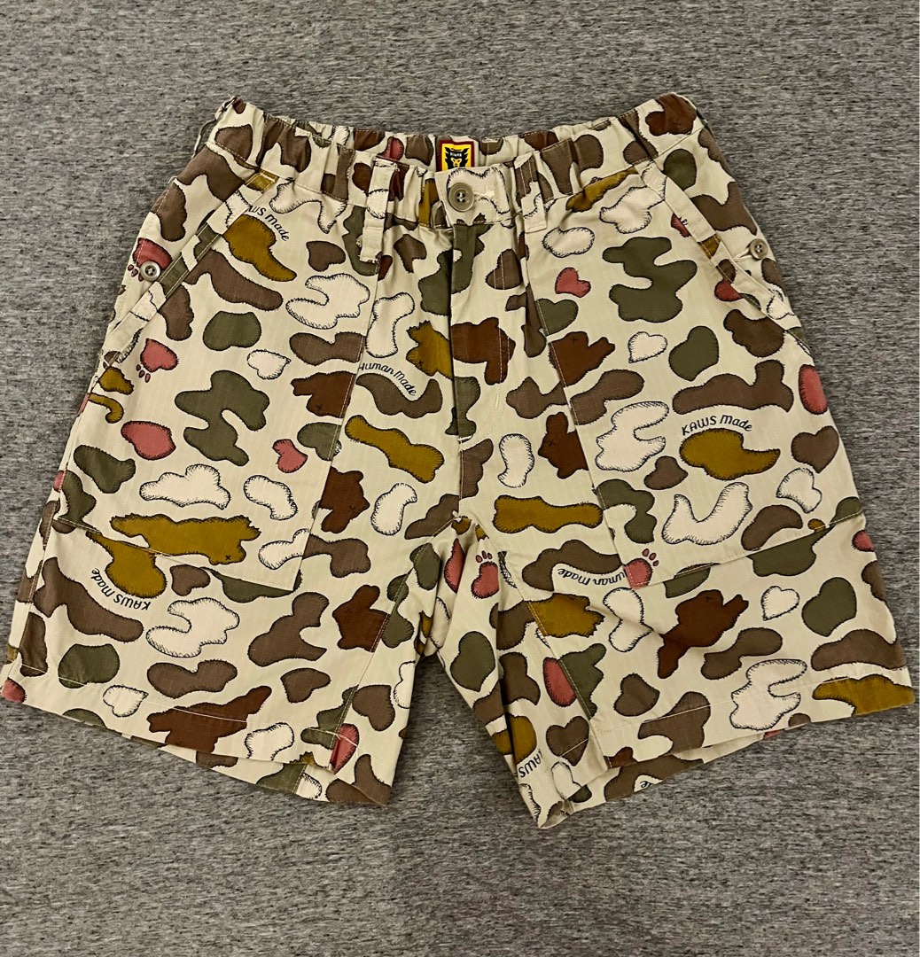 Human made kaws camo shorts, Men's Fashion, Bottoms, Shorts on Carousell