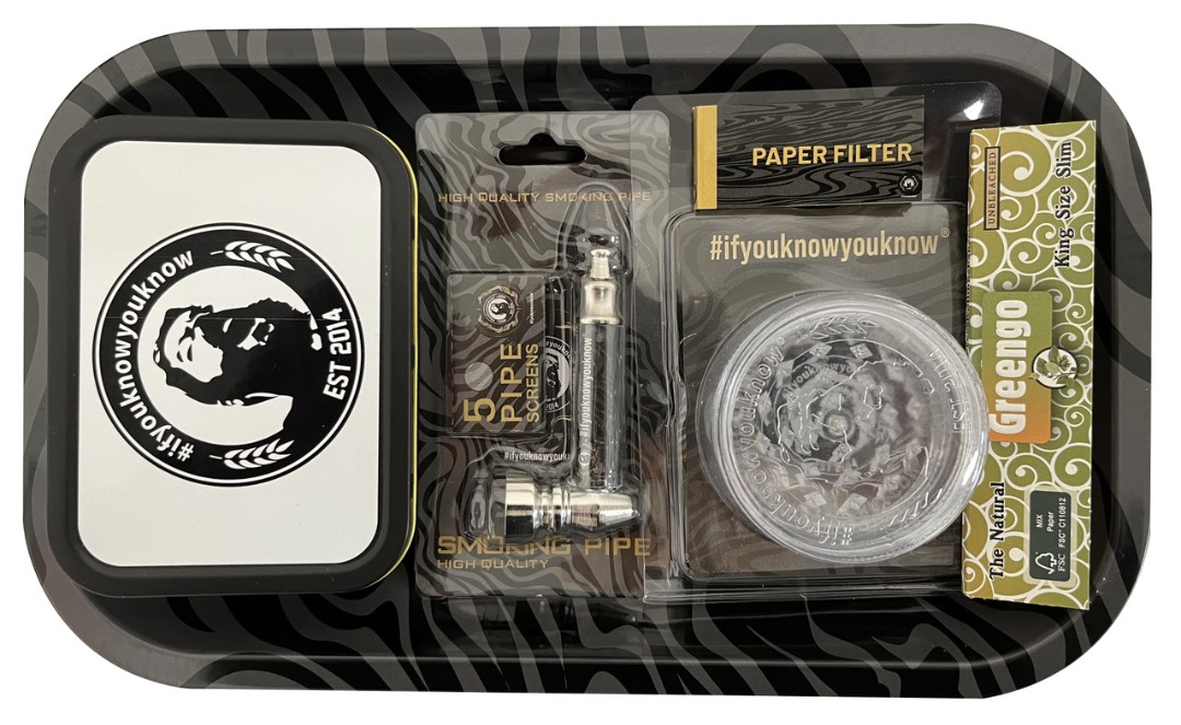IF YOU KNOW YOU KNOW(IYKYK)Metal Rolling Tray Gift Set with Accessories ...