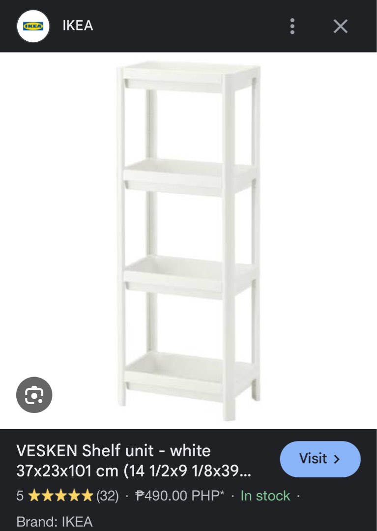Ikea VESKEN Shelf, Furniture & Home Living, Bathroom & Kitchen Fixtures ...