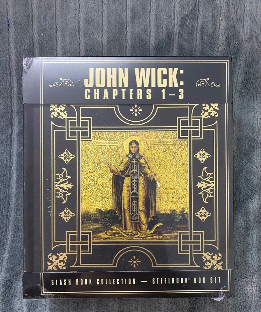 John wick Chapter 1-3 Stash Book Collection Steelbook Box Set 4K Ultra HD + Blu-Ray + Digital ...