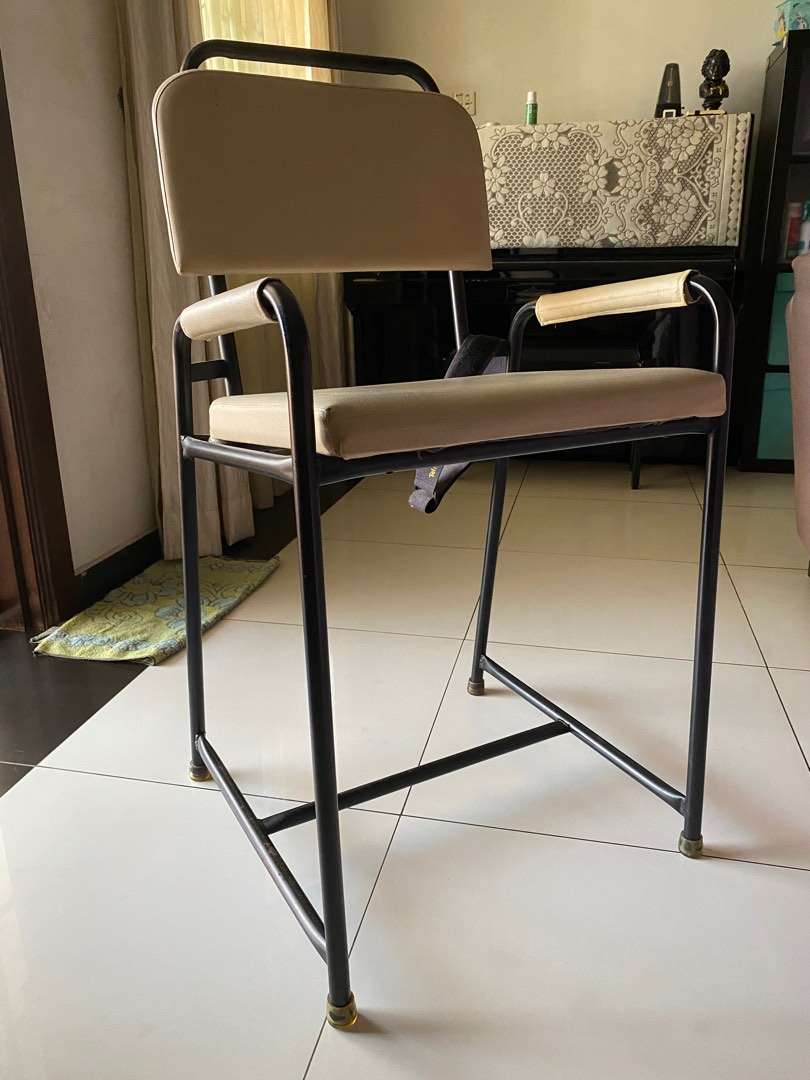 Modern Industrial Minimalist Bar Stool High Chair with Armrests ...