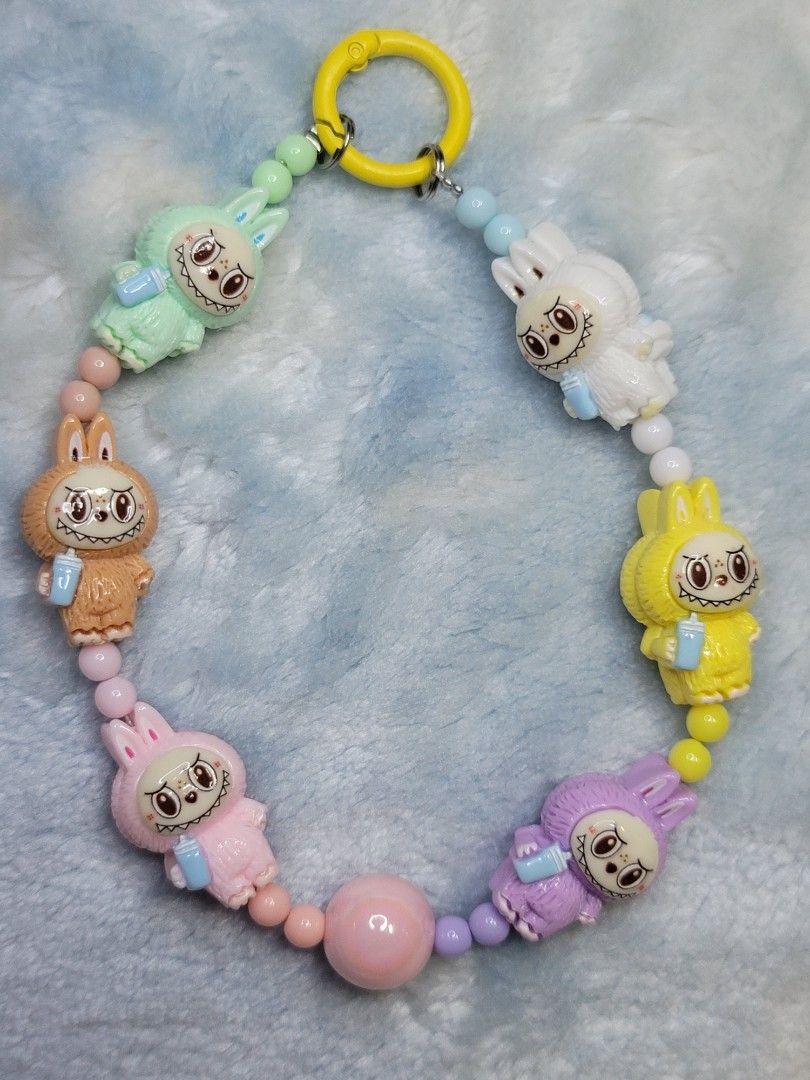 Labubu heads, foods, drink, blue, pink, Mcdo, Pajama, Glow in the dark ...