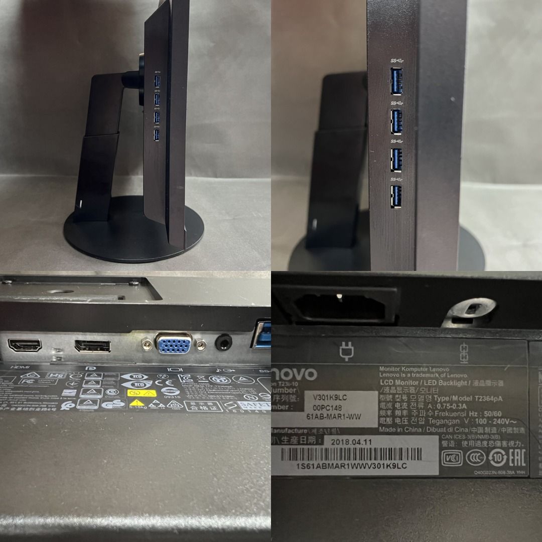 聯想Lenovo ThinkVision T23i-10 23 吋 (16:9) 寬螢幕 FHD IPS 顯示器 響應時間5ms 60HZ ...