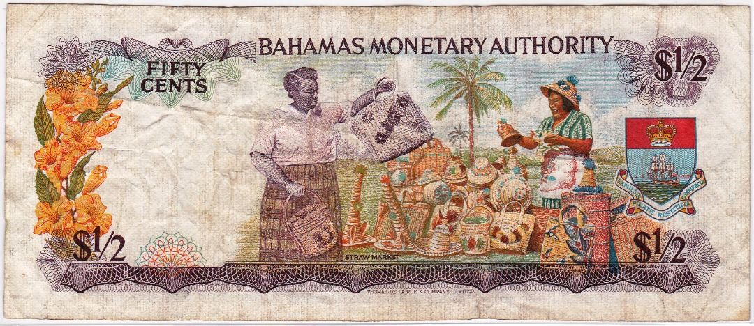 Mazuma F2393 Bahamas Queen Elizabeth QEII 1968 $1/2 Fifty Cents D775083 ...