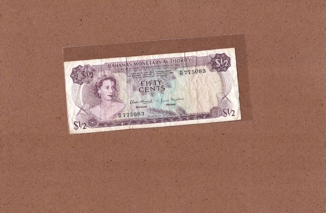 Mazuma F2393 Bahamas Queen Elizabeth QEII 1968 $1/2 Fifty Cents D775083 VF, Hobbies & Toys ...