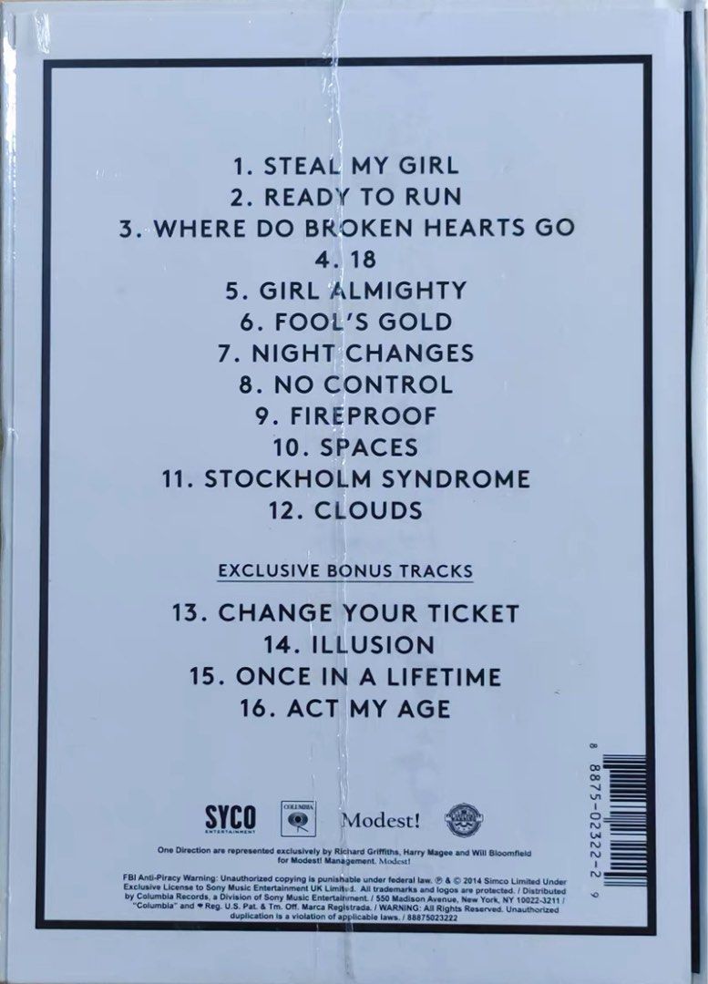 four one direction tracklist