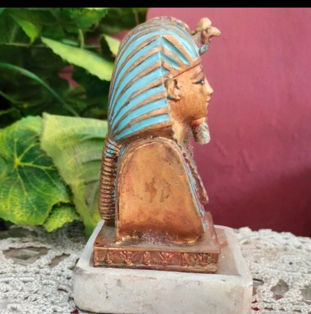 Patung kuno Cleopatra Tutankhamun Mesir Batu & Resin Berat tua T:10cm ...