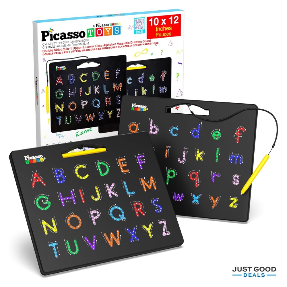 Picasso Tiles 2-In-1 Double Sided Magnetic Alphabet Board Abc A-Z Upper ...