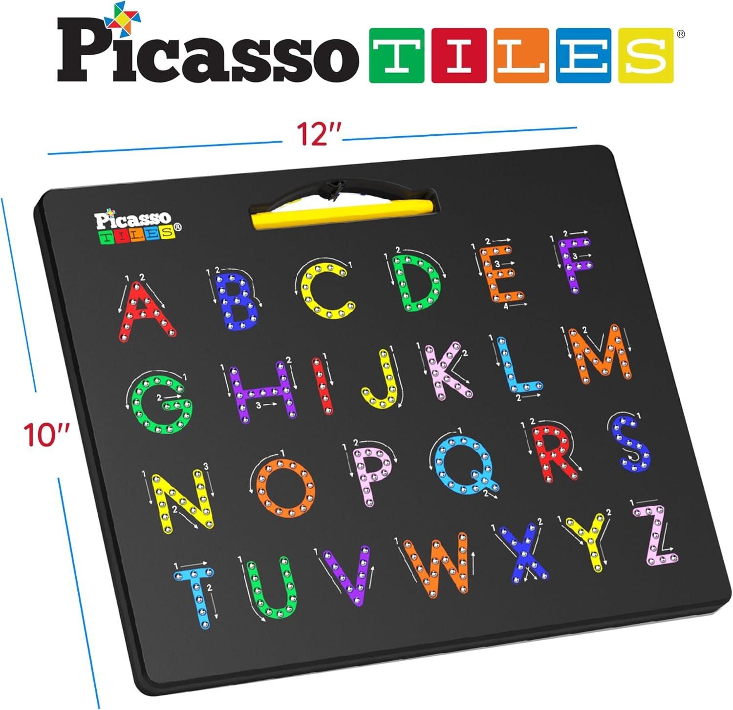 Picasso Tiles 2-In-1 Double Sided Magnetic Alphabet Board Abc A-Z Upper ...