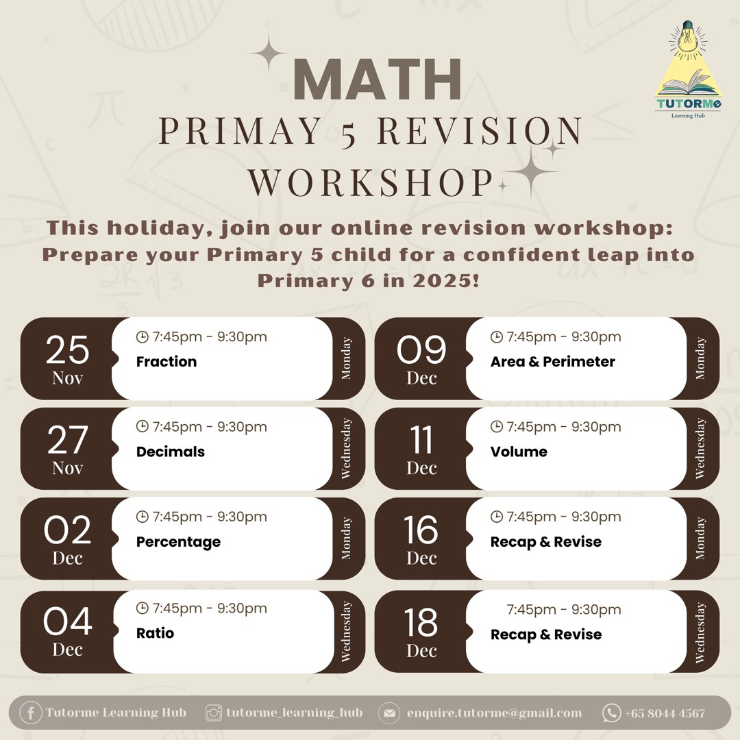 PSLE | WORKSHOP | TUITION | PSLE MATH | PSLE SCIENCE, Bulletin Board ...