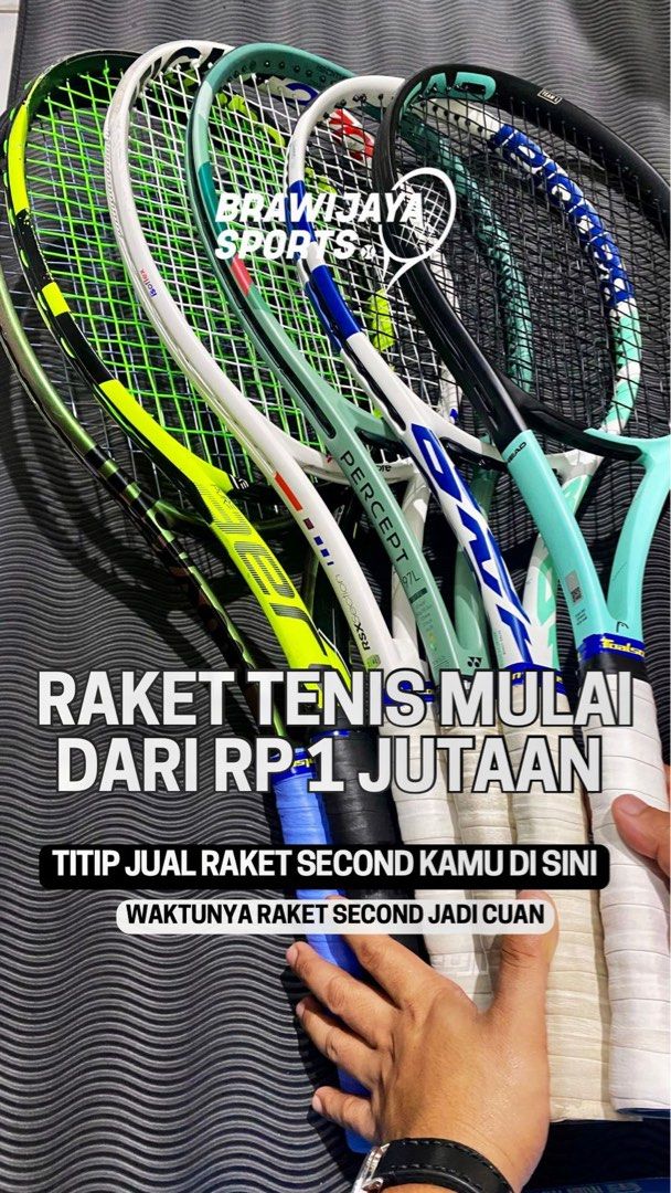 Raket Tennis Bekas Babolat Wilson Head Yonex Tecnifibre, Olah Raga ...