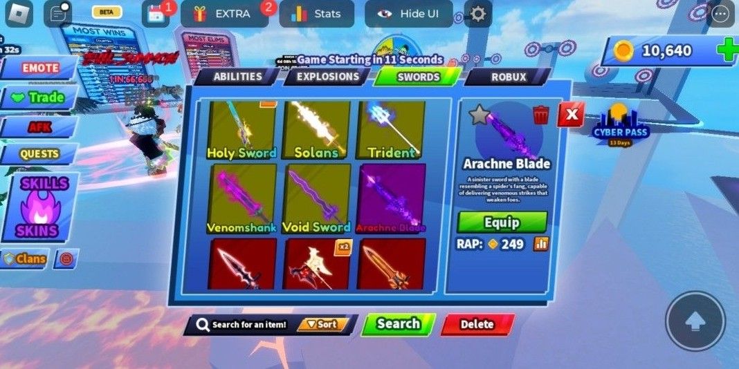 ROBLOX BLADE BALL Arachne Blade, Video Gaming, Gaming Accessories, In ...
