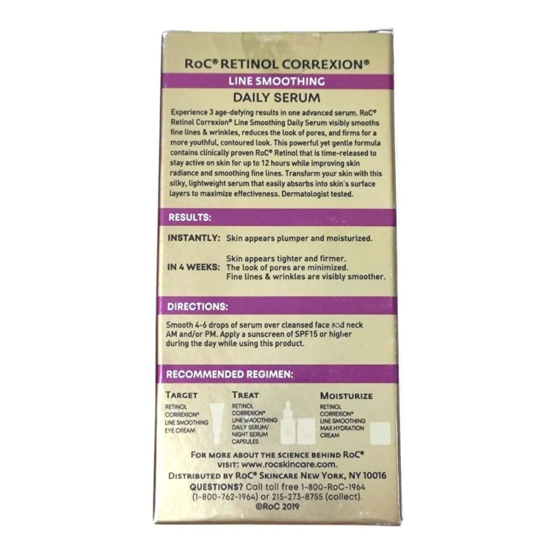 RoC Retinol Correxion Pore Refining Line Smoothing Serum, Daily Anti ...