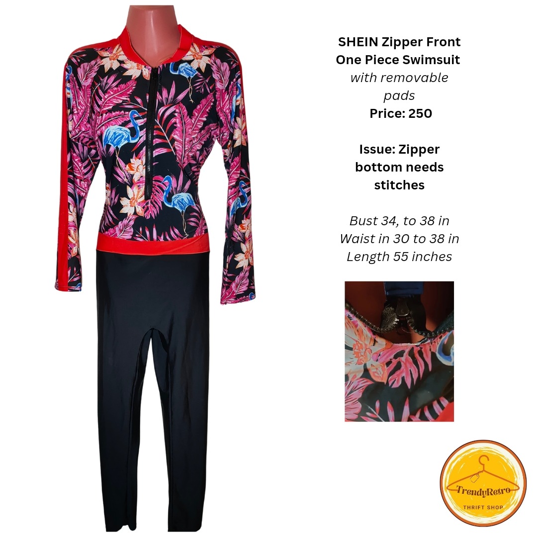 Shein Rash guard One piece swimsuit, Women's Fashion, Swimwear, Rash ...