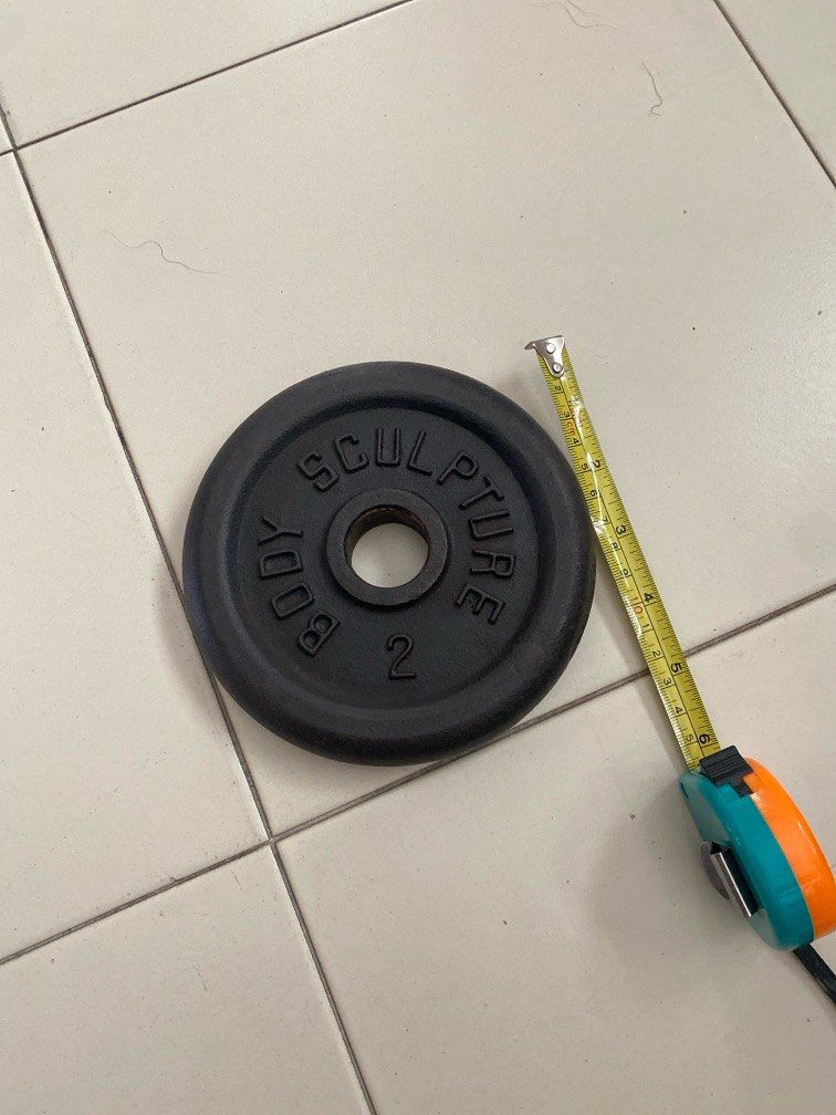 Solid Iron dumbbell disc weight, Sports Equipment, Exercise & Fitness ...