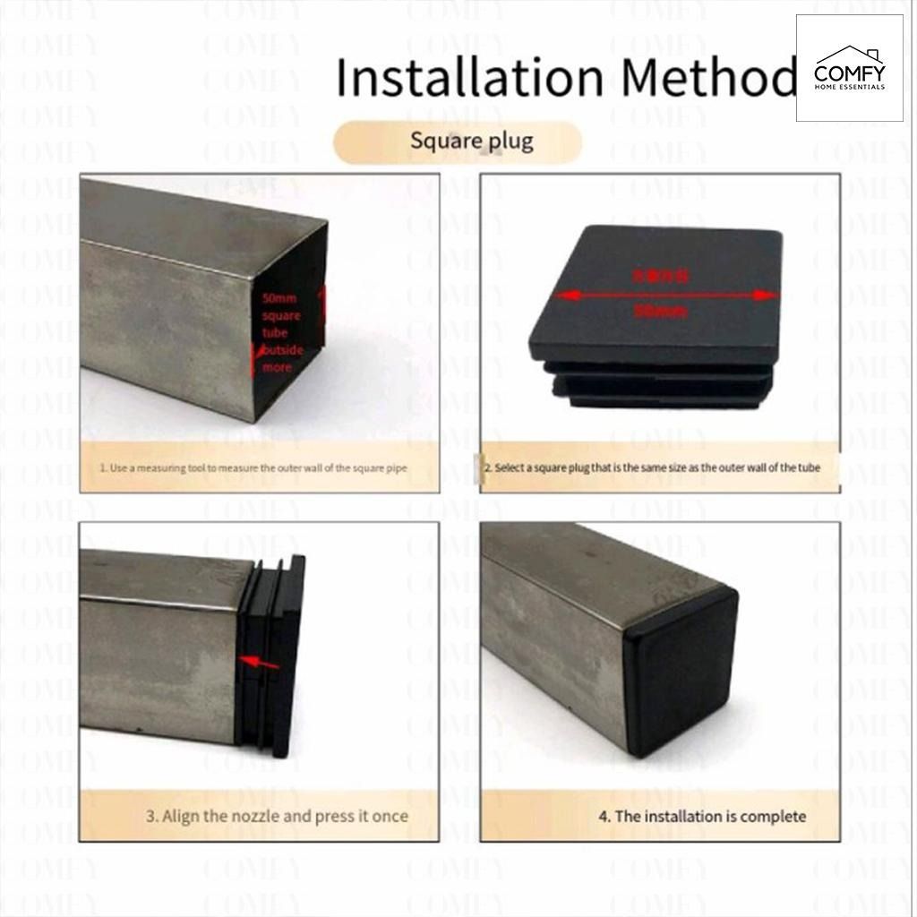 Square Rectangular Tubular Plastic Footings Plug Cap for Furnitures ...