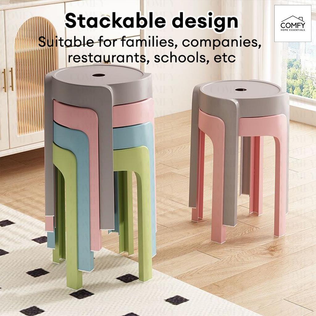 Stackable Plastic Stool Bench Nordic Style Chair Household Tournado ...