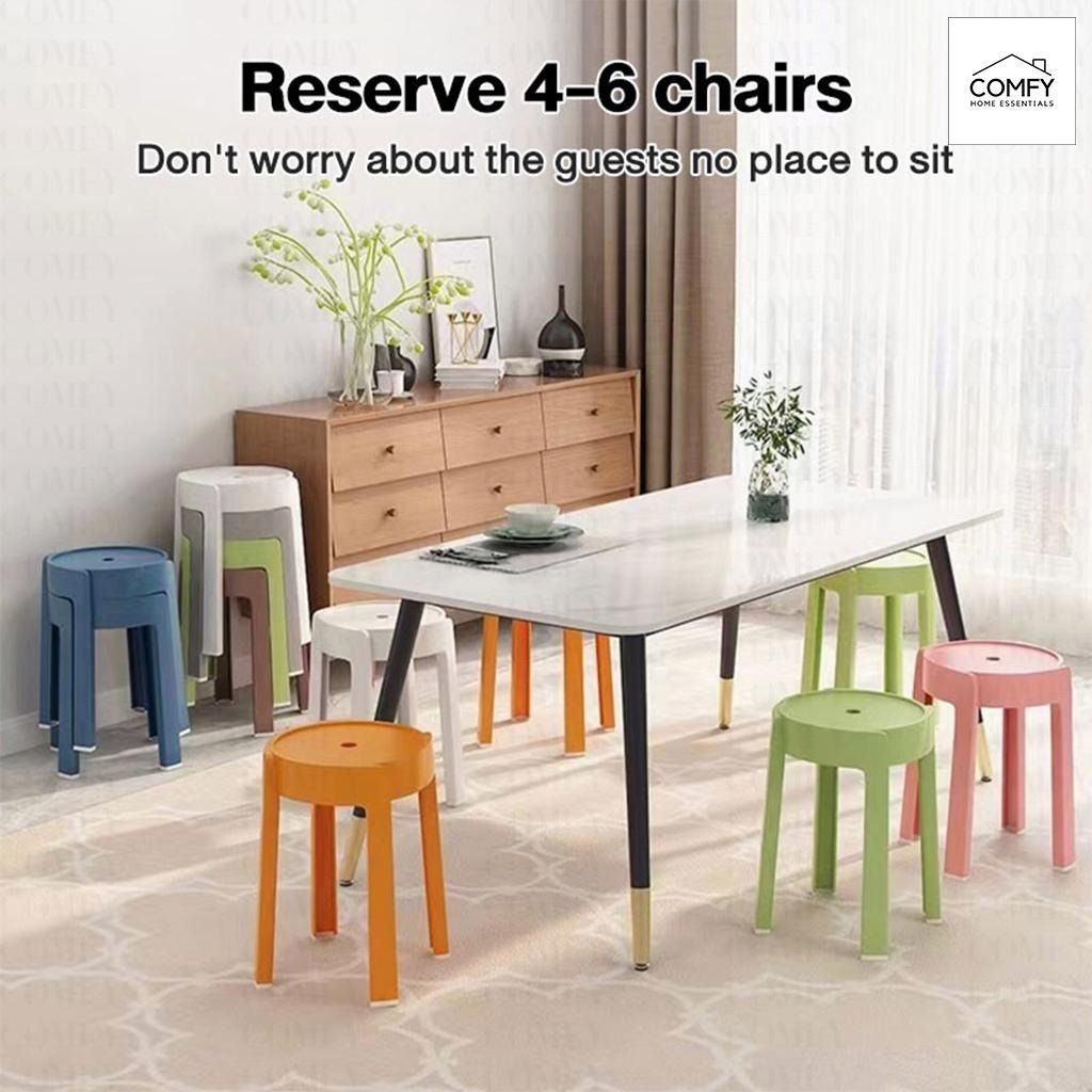 Stackable Plastic Stool Bench Nordic Style Chair Household Tournado ...