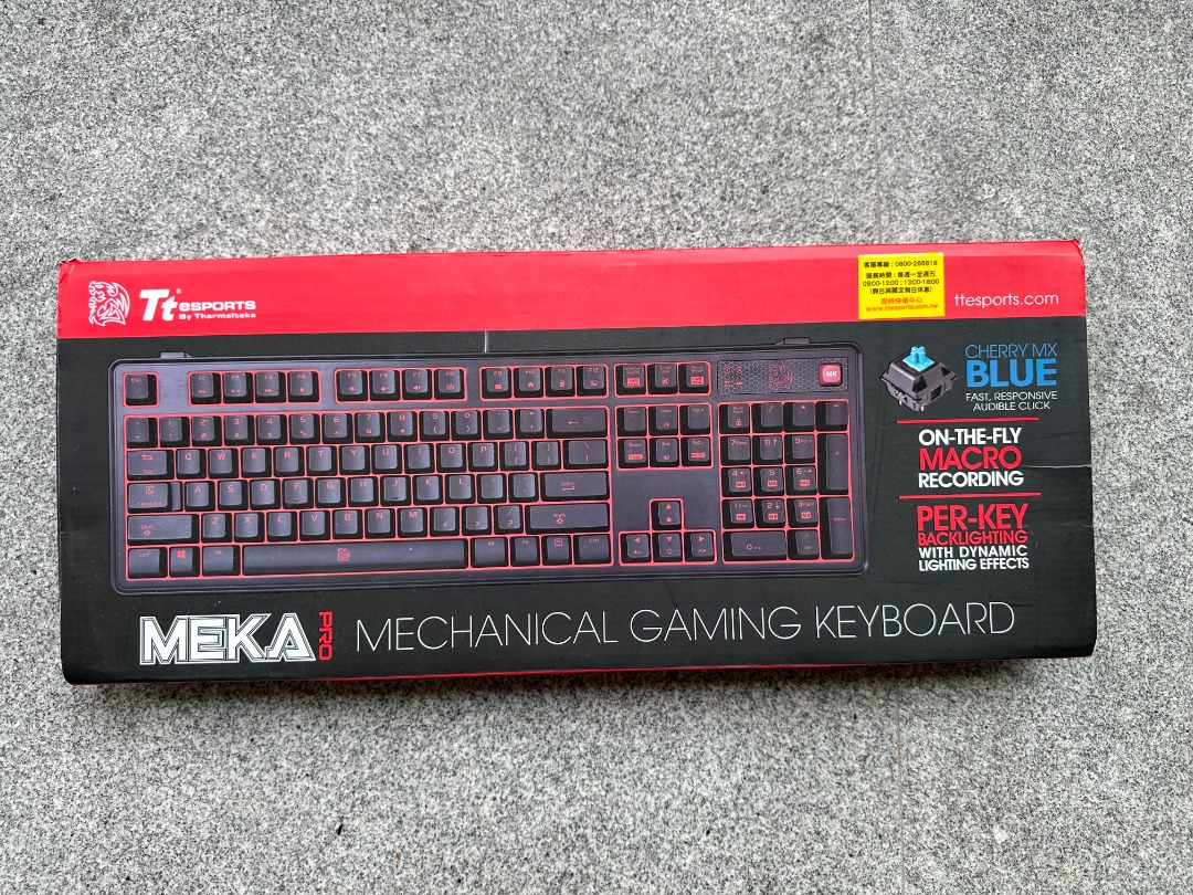 Tt eSPORTS 拓荒者MEKA PRO機械式鍵盤 - cherry機械式青軸 - ⁠紅色LED背光 - ⁠全新 Tt eSPORTS MEKA PRO mechanical gaming ...