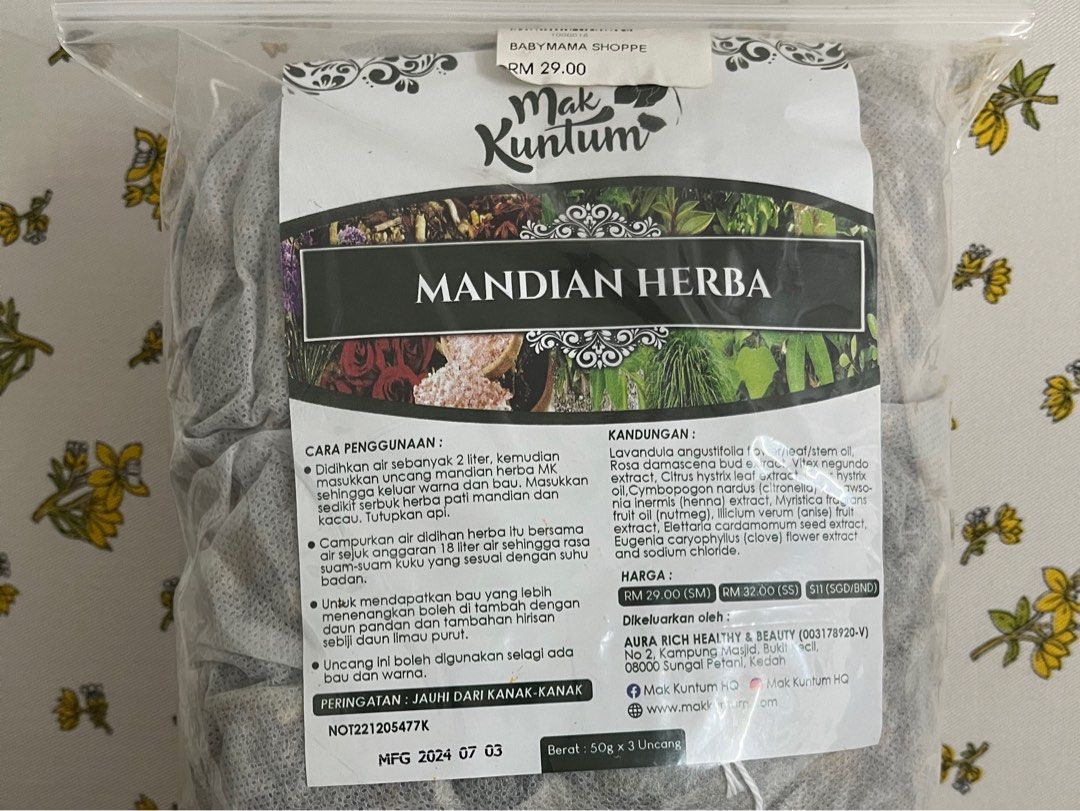 Uncang Besar Mandian Herba, Beauty & Personal Care, Bath & Body, Bath ...