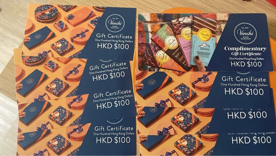 Venchi cash coupon 8張, 門票＆禮券, 現金券、兌換券、禮券 - Carousell