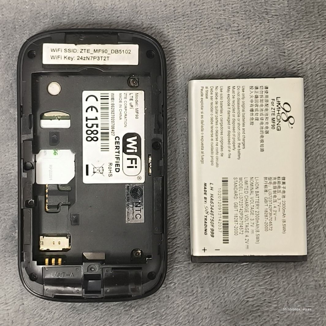 WiFi: ZTE MF90 4G/LTE uFi (unified WiFi) Mobile/Portable Hotspot Device ...