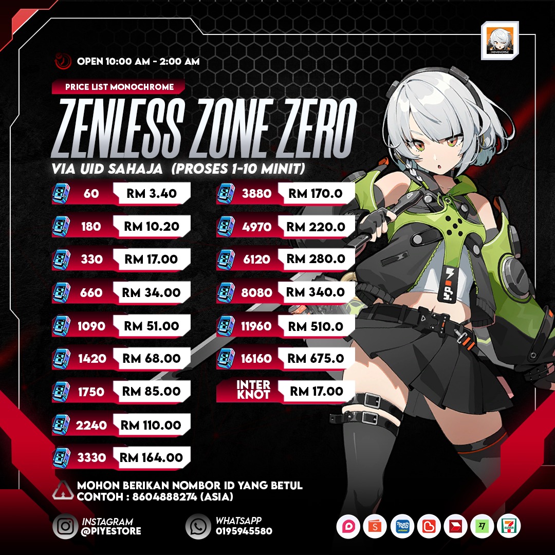 ZONELESS ZONE ZERO MONOCHROME TOP UP ( CHEAP | FAST ), Video Gaming ...