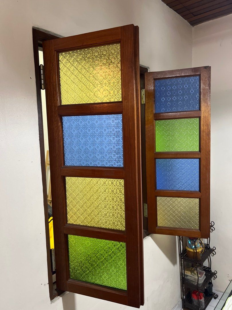 Original 80s vintage stained glass window, Furniture & Home Living ...