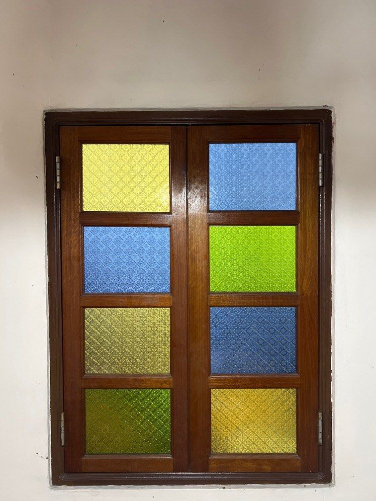 Original 80s vintage stained glass window, Furniture & Home Living ...