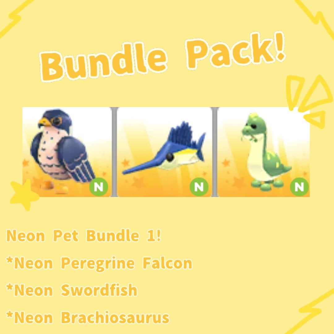 Adopt Me! - ROBLOX : Neon Pet Bundle! [READ DESCRIPTION], Video Gaming ...