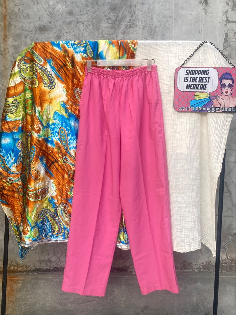 Celana panjang NO NEGO pink bhayangkari trouser thrift polos vintage ...