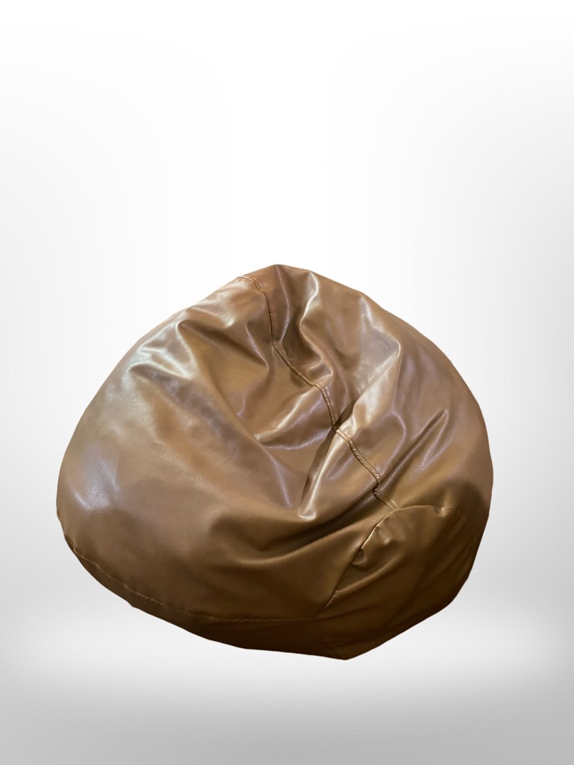 Dark brown leather bean bag chair, Furniture & Home Living, Furniture ...