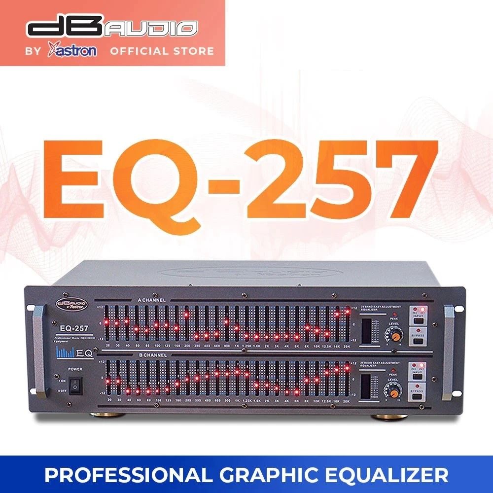 DB Audio by Astron EQ-257 Dual 25-Band Professional Graphic Equalizer with 2 Switching Channel ...