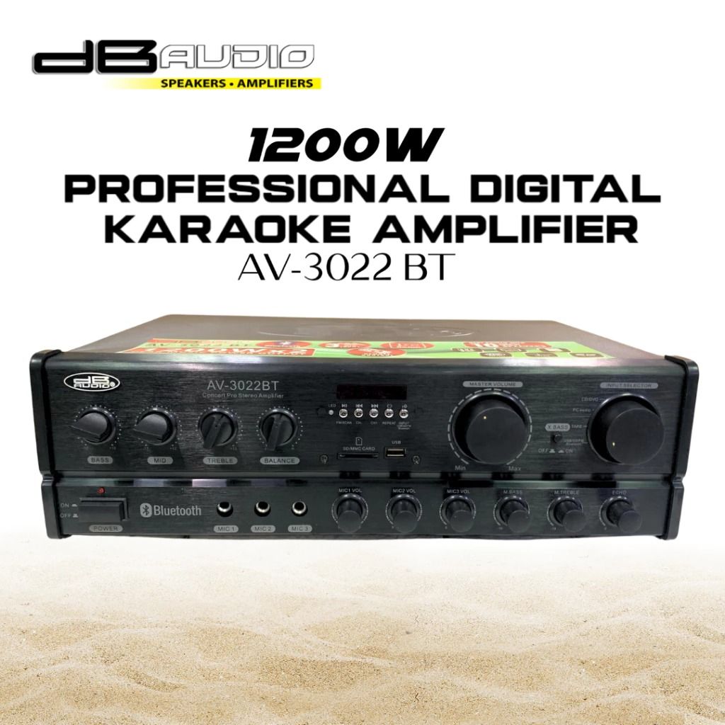 DBaudio/Astron AV-3022 BT Professional Digital Karaoke Amplifier 1200W ...