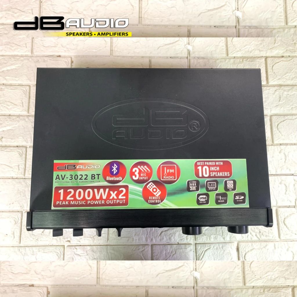DBaudio/Astron AV-3022 BT Professional Digital Karaoke Amplifier 1200W ...