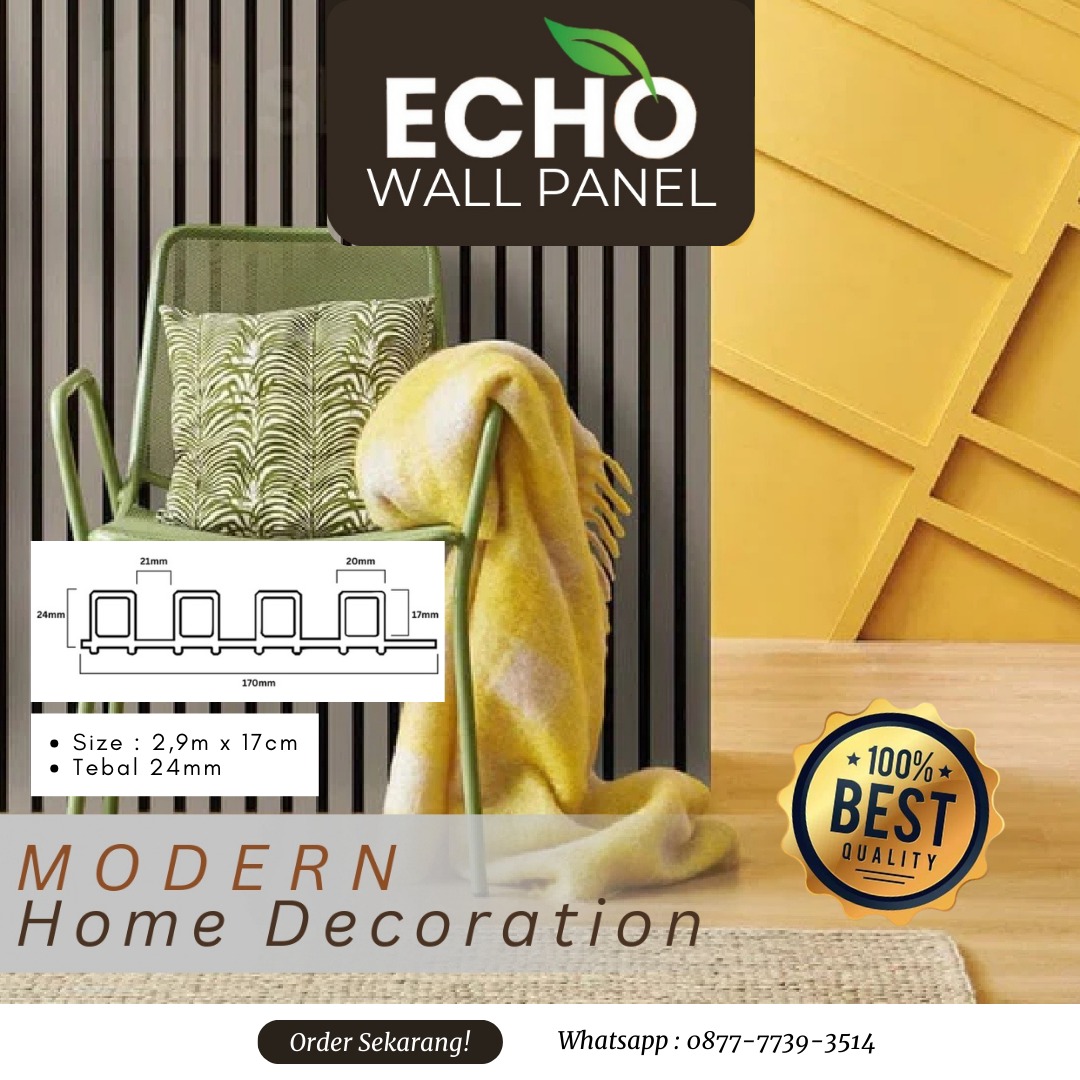 Echo Wood Panel / WPC Wallpanel / Panel Dinding Panjang 2,9m (Kode A), Properti, Dijual di Carousell