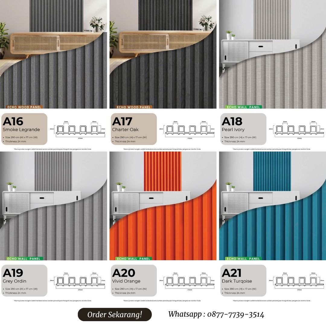 Echo Wood Panel / WPC Wallpanel / Panel Dinding Panjang 2,9m (Kode A ...