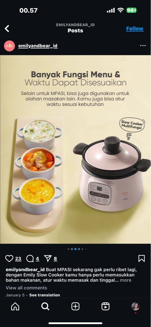 EMILY slowcooker / alat mpasi / mpasi, Bayi & Anak, Perawatan & Makanan ...