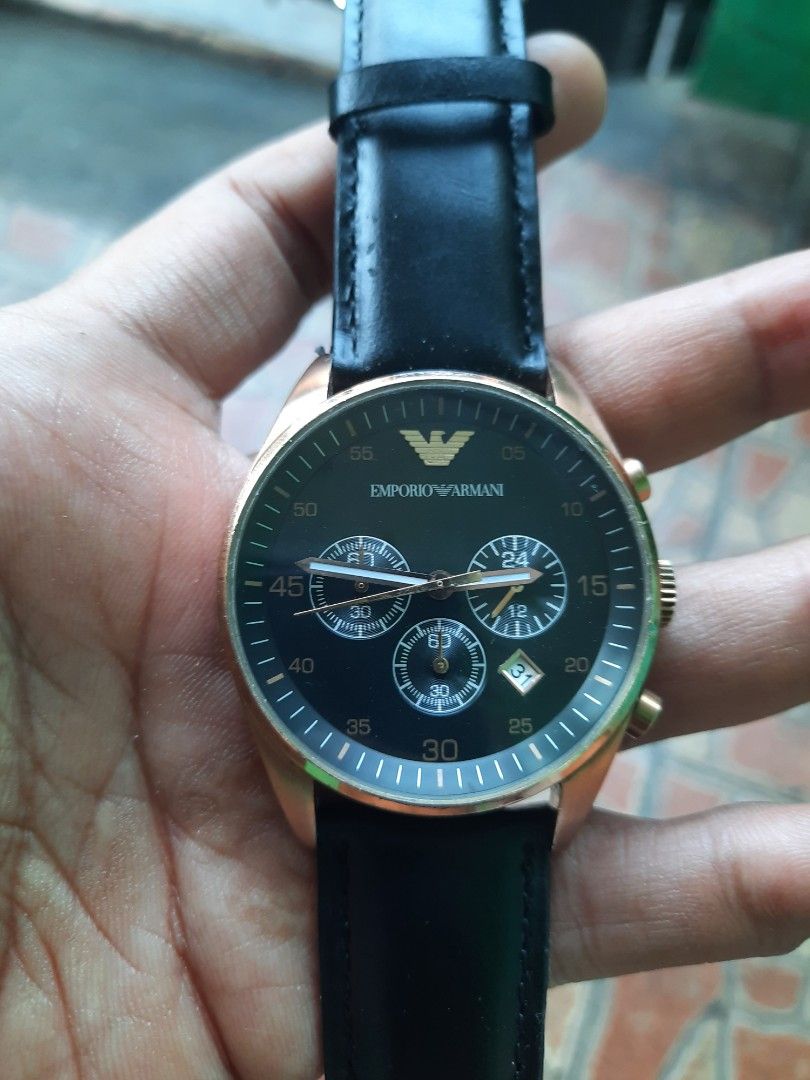 EMPORIO ARMANI AR5905 Rose Gold Chronograph Solid Stainless Steel Watch ...