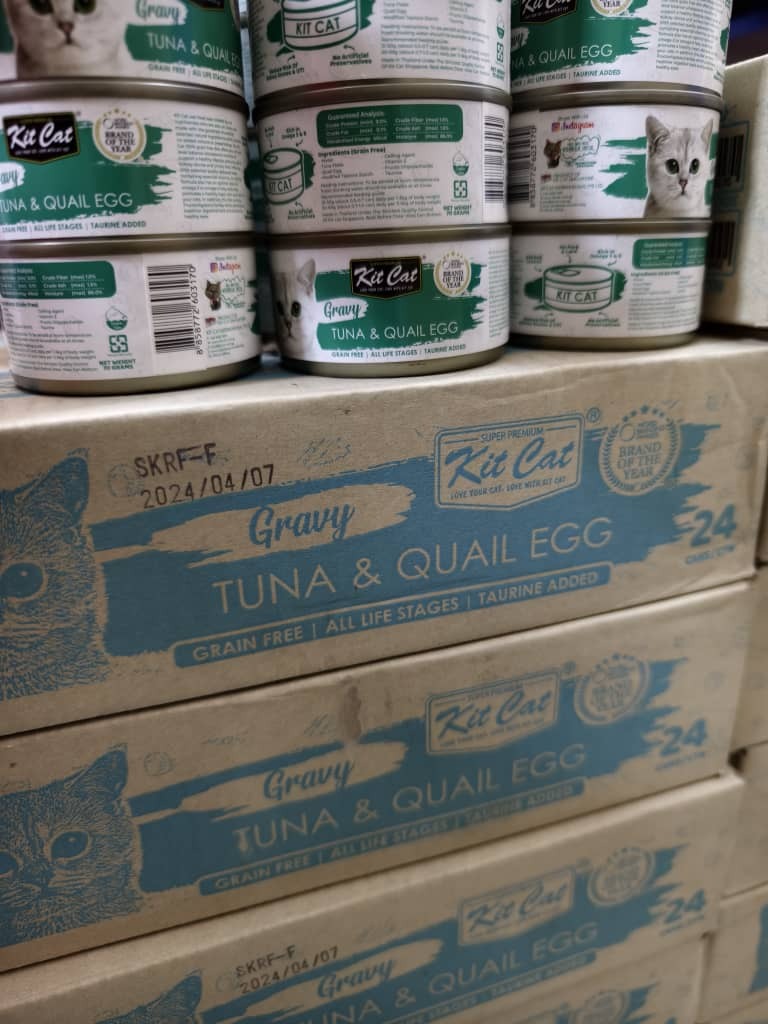 Expired Kit Cat Wet Food Can for Cat 80g - Chicken or Tuna Quail Egg ...