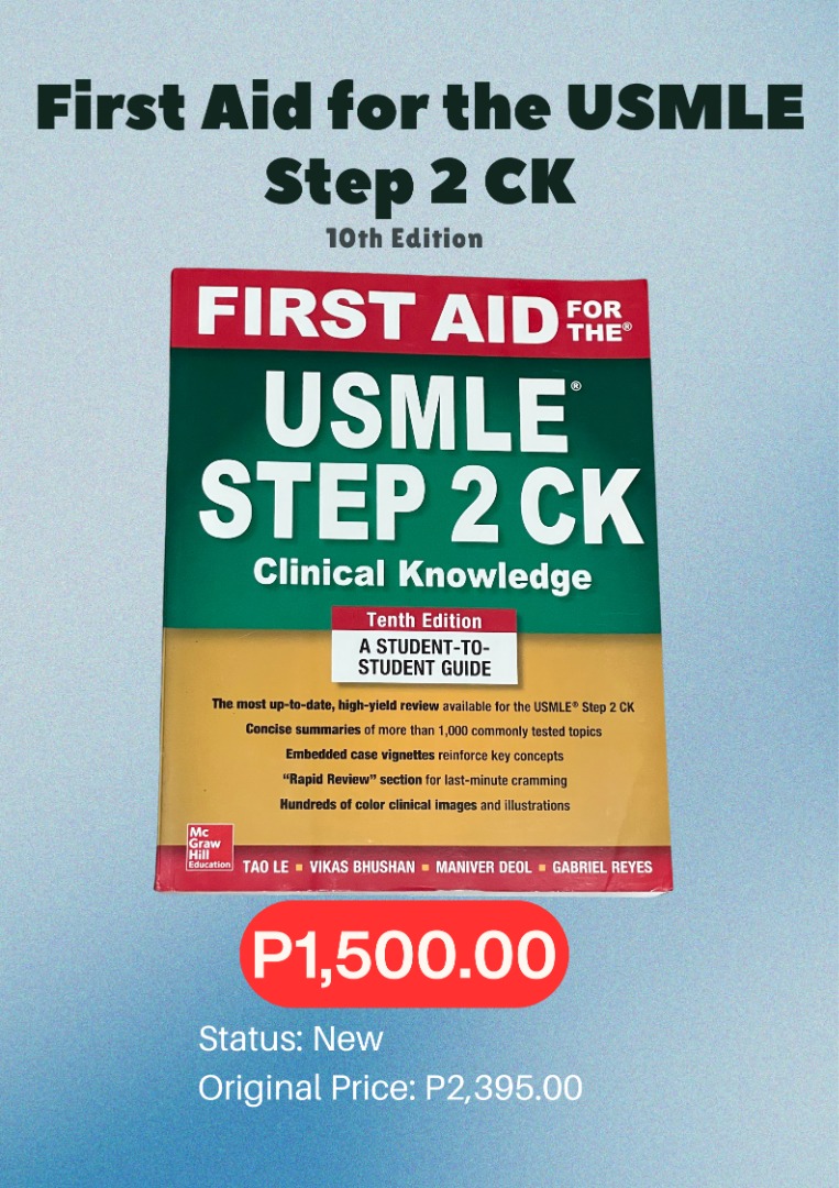 First Aid USMLE Step 2 CK 10th Edition, Hobbies & Toys, Books & Magazines, Textbooks on Carousell