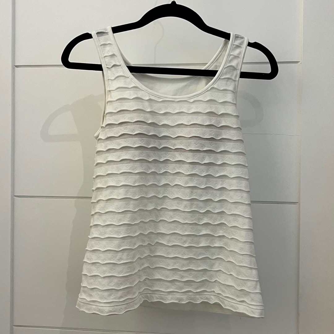 GU Japan Ruffle Eyelet Bra Top, Women's Fashion, Tops, Sleeveless on ...