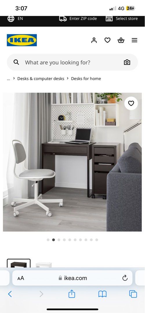 IKEA MICKE Desk + Drawer Unit, Furniture & Home Living, Furniture ...