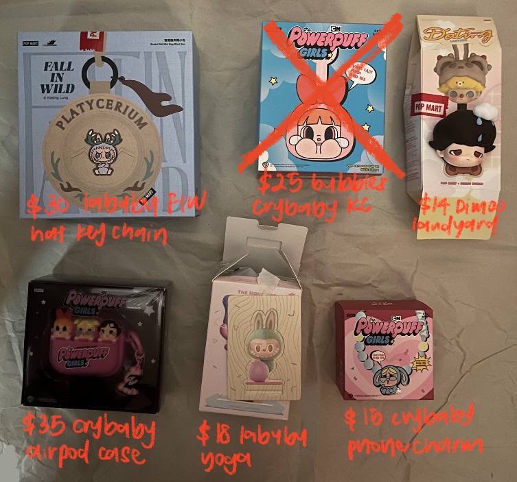 Labubu and crybaby popmart, Hobbies & Toys, Toys & Games on Carousell
