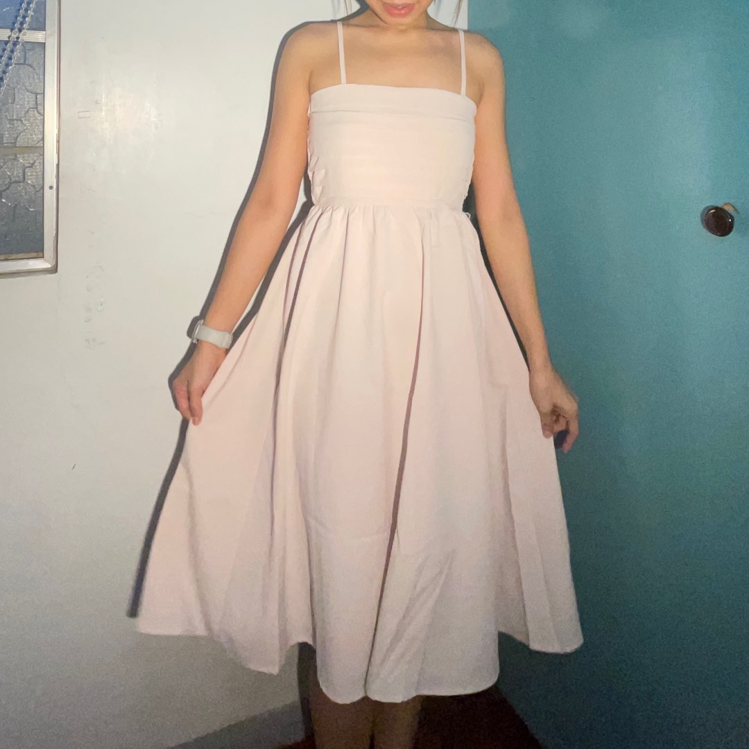 Light Pink Midi Dress, Women's Fashion, Dresses & Sets, Dresses on ...